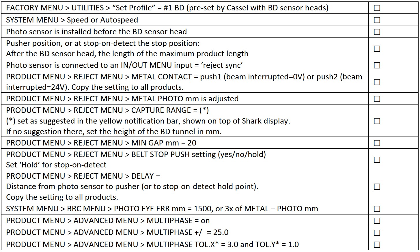 HowTo: MultiPhase Checklist – Cassel Support Documents